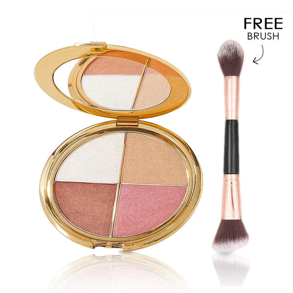 Highlighting Eye & Cheek Palette – 4 Pro-Curated Shades for Cheeks & L ...